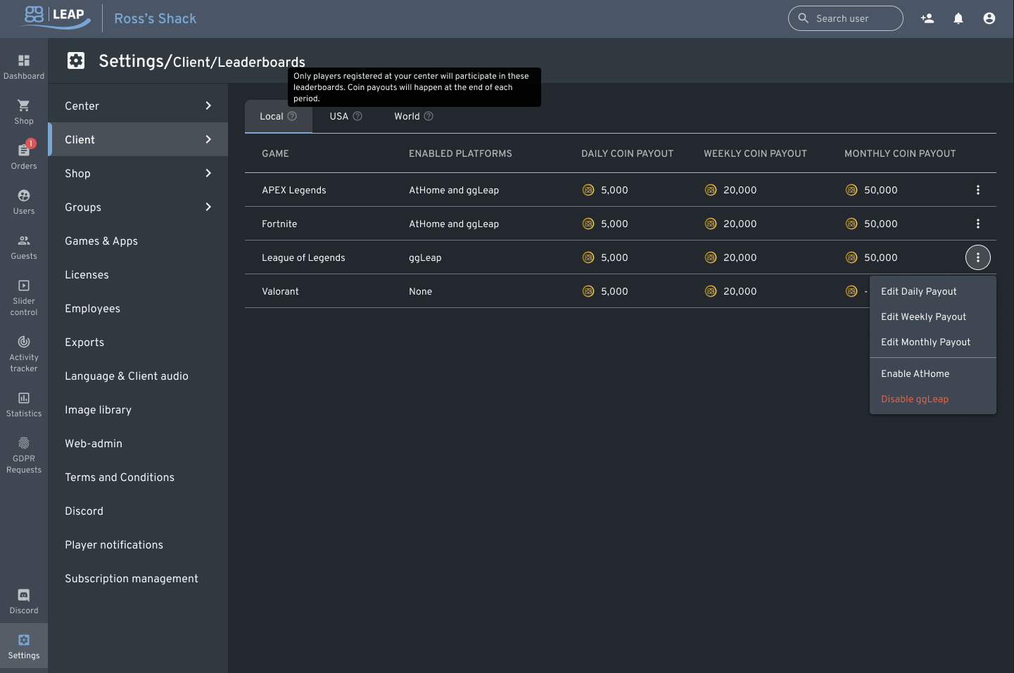 ggLeap's Brand New Leaderboards and Auto Coin Payout System